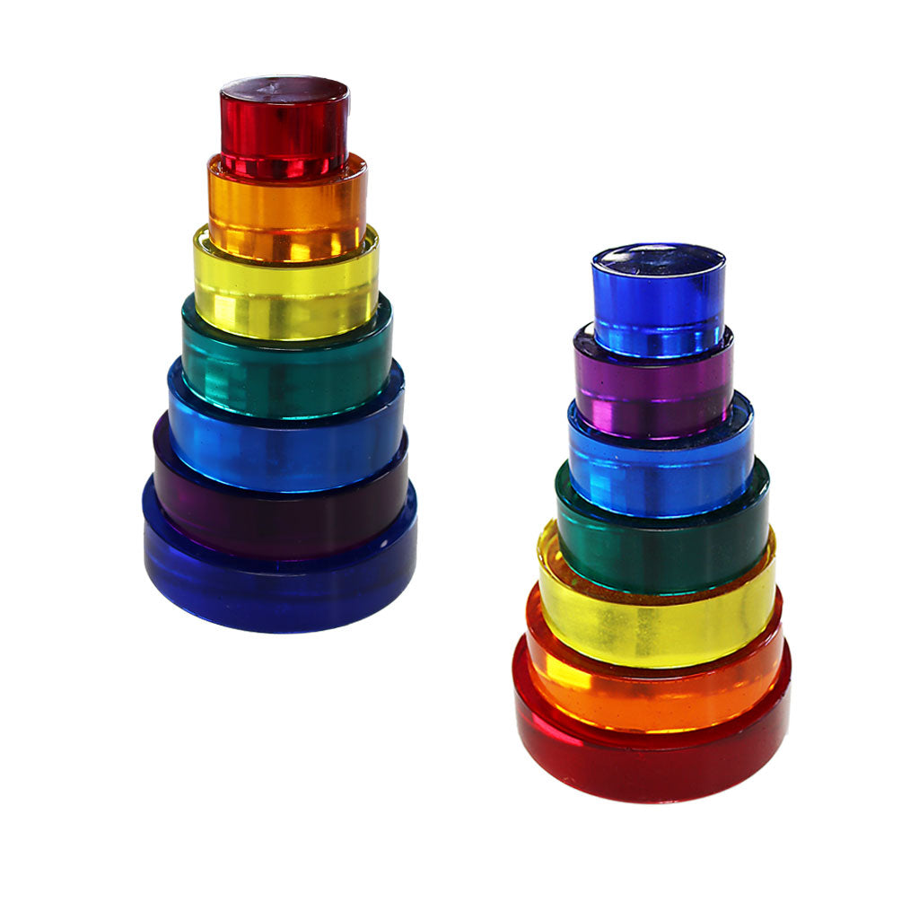 Lucite Rainbow Discs – Hot & Cool – 14pc | Educating Kids